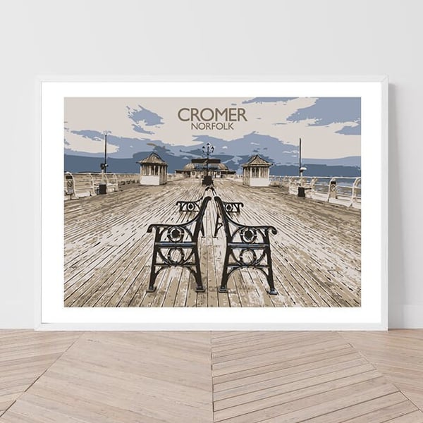 Cromer, Norfolk Art Print Travel Poster Railway... - Folksy