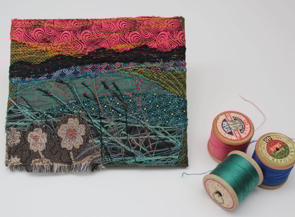 Textile Art Fabric Picture Landscape Sunset - Folksy