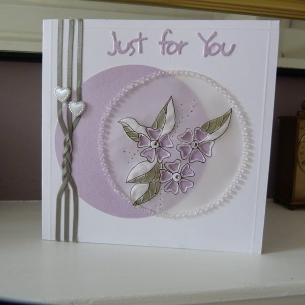 So Pretty Floral Parchment Card - Folksy