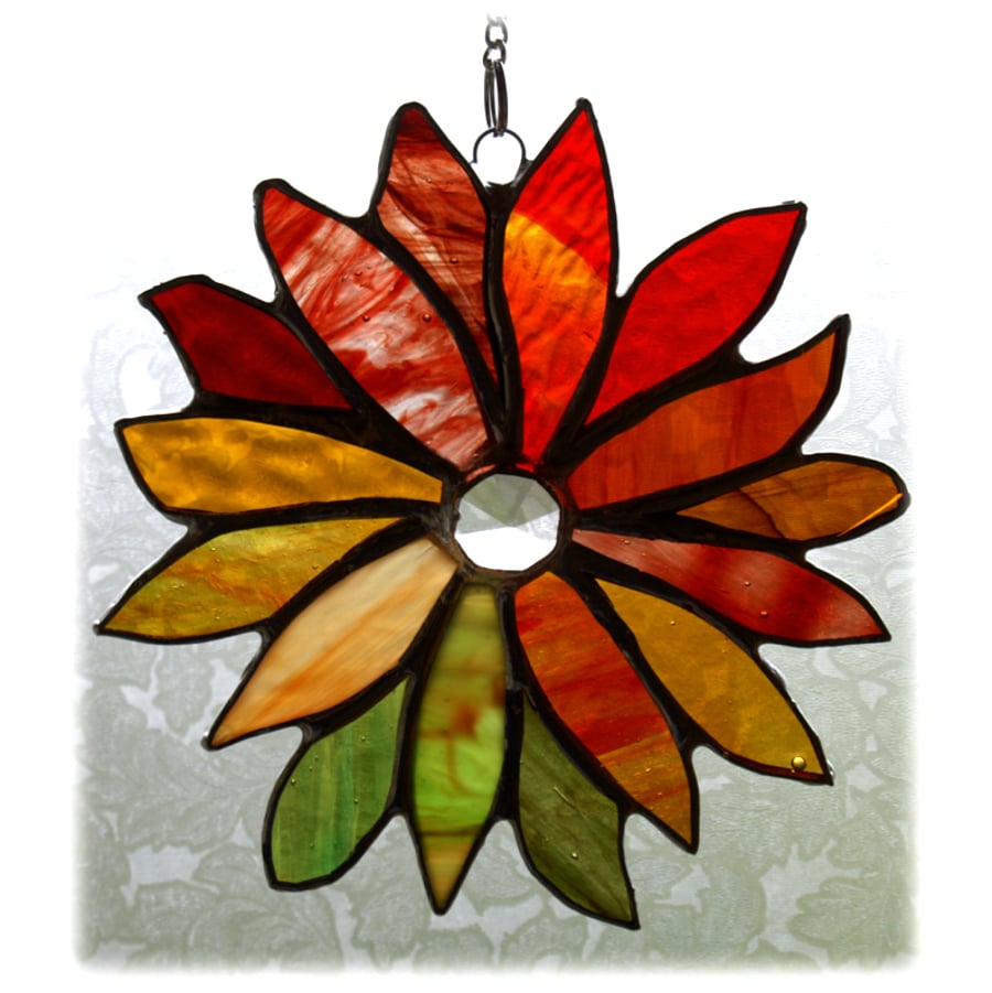 Bonfire Stained Glass Suncatcher Autumn Flower - Folksy