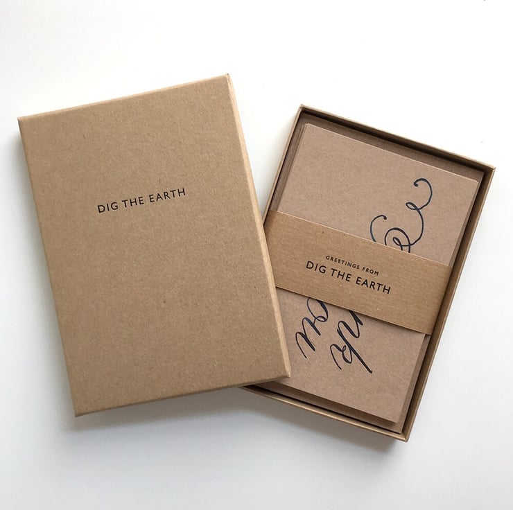 Thank You - Set Of 12 Inky Script Postcard Note... - Folksy