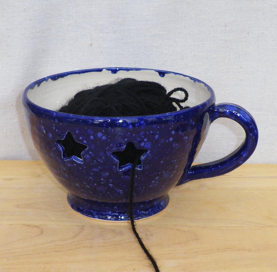 Yarn bowl cup knitting or crochet wool hand thrown - Folksy