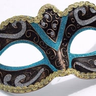 Turquoise, Silver, Bronze and Gold Masquerade Mask - Folksy