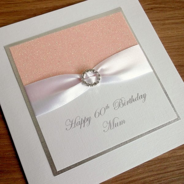 Handmade 60th birthday card, personalised, you ... - Folksy