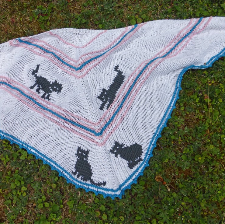 KNITTING PATTERN - Black Cats Shawl - Folksy