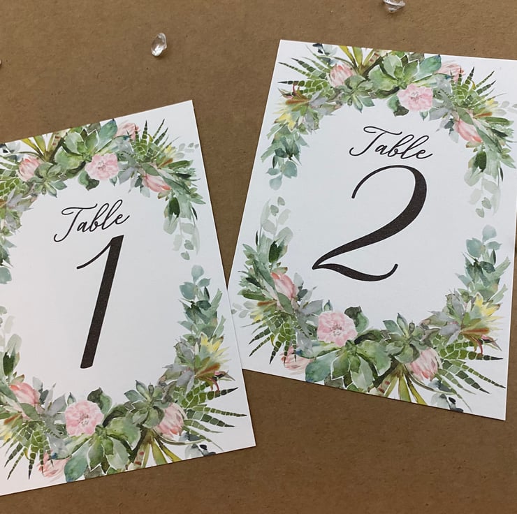 Cactus succulents wreath TABLE NUMBERS blush pi... - Folksy
