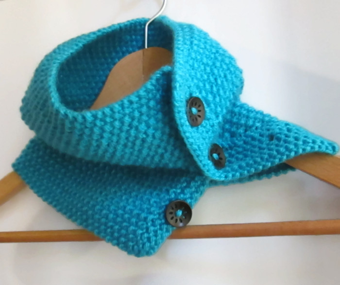 Cowl in Turquoise Aran Wool - Folksy