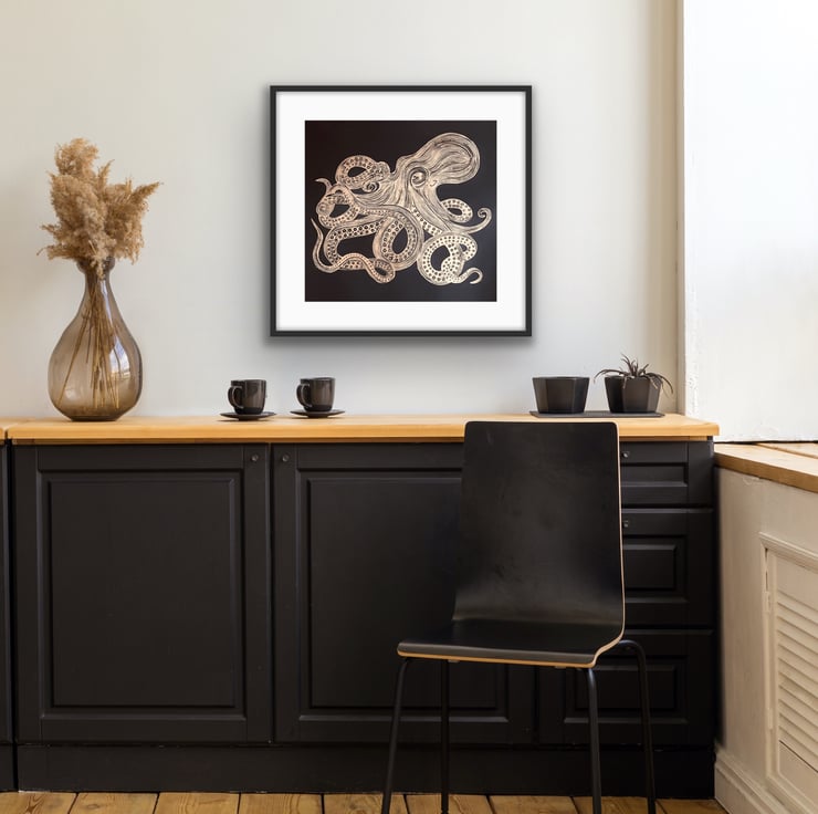 Octopus - Original Linocut Print - Folksy