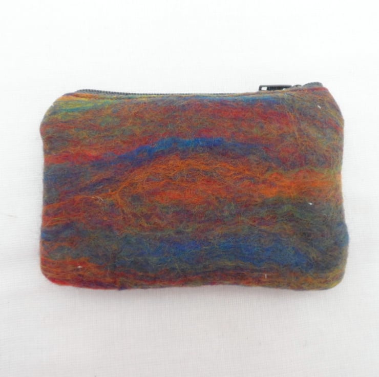 Coin Purse rainbow felted - Folksy