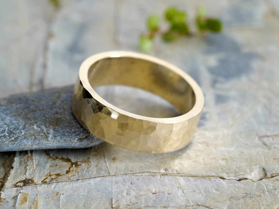 5mm Hammered Effect Wedding Band - Folksy