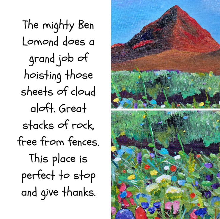 A mounted painting - Scottish landscape - Ben L... - Folksy