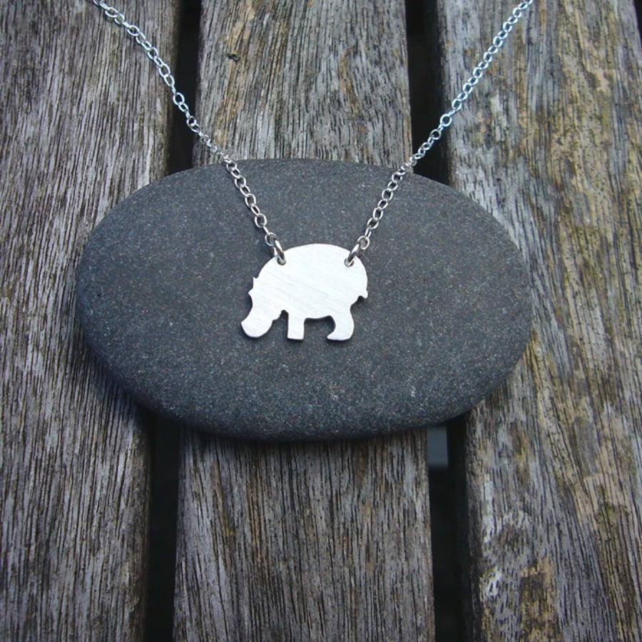 Hippo necklace, animal jewellery, gifts for ani... - Folksy