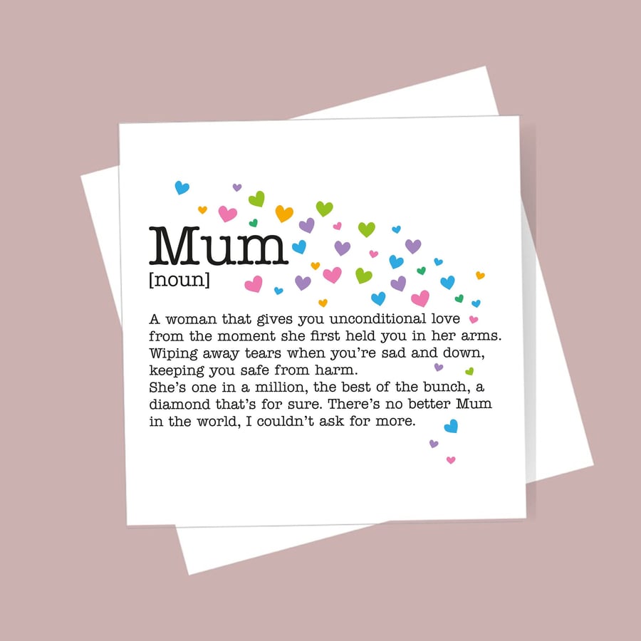 Mum Definition Card - Birthday, Thank you, Just... - Folksy