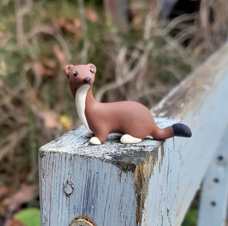 Stoat figure, ermine figurine, weasel miniature - Folksy
