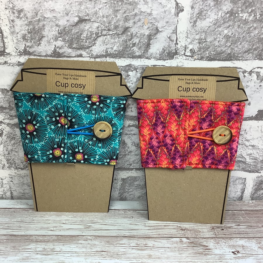 Floral cup cosy, Poppy cup cozy, Liberty wheat ... - Folksy