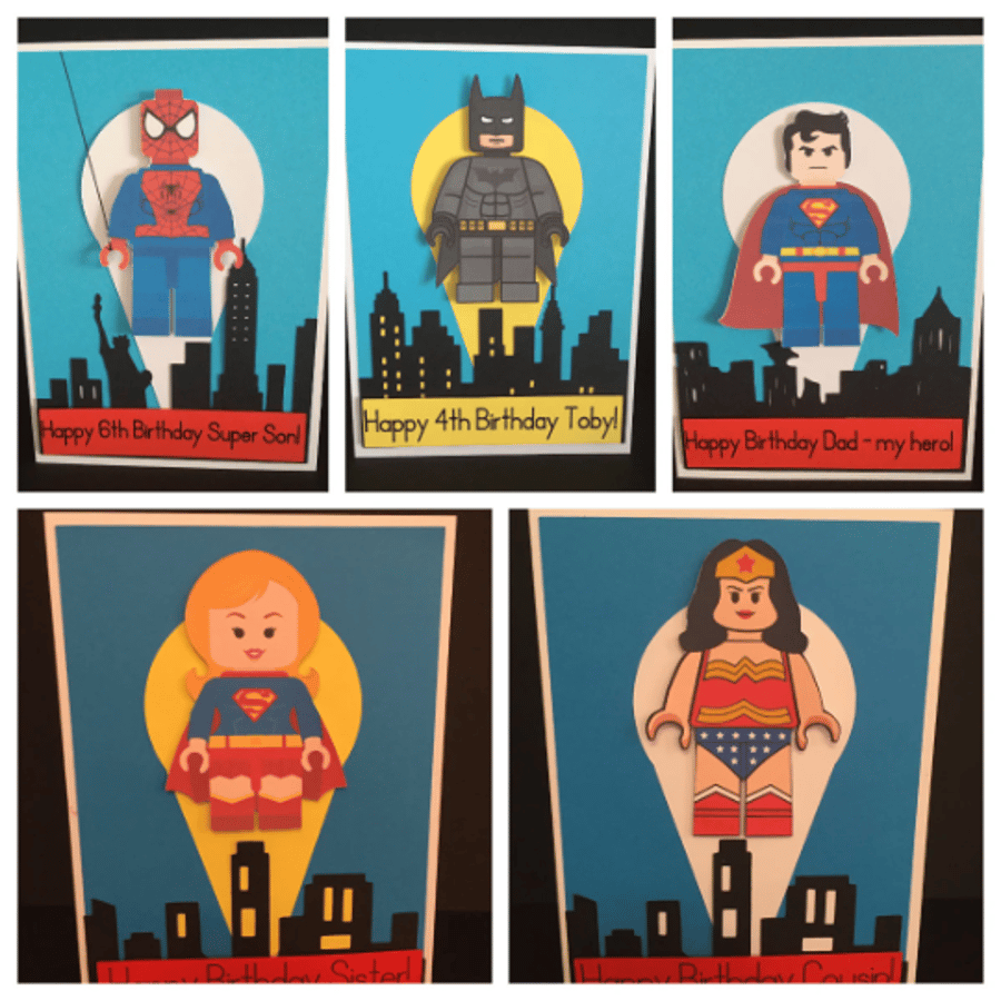 Super Hero Birthday Card for Children - Folksy