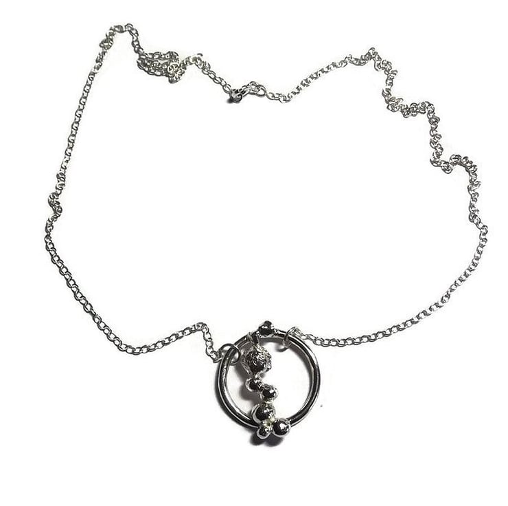 handmade sterling silver abstract hoop pendant - Folksy