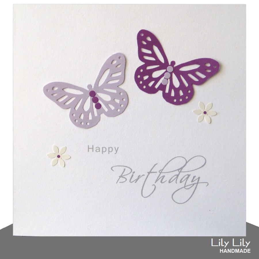 h Birthday Card - Butterflies - Folksy