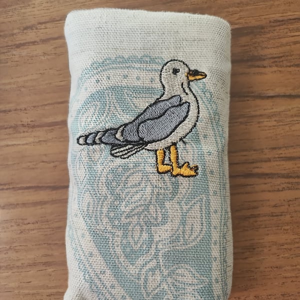 Tissue Holder pale blue and cream with embroide... - Folksy