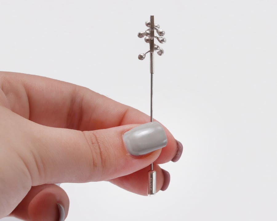 Silver brooch pin, kinetic fidget sensory jewel... - Folksy