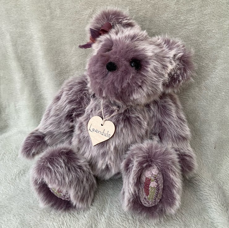 SOLD hand embroidered teddy bear, heirloom arti... - Folksy