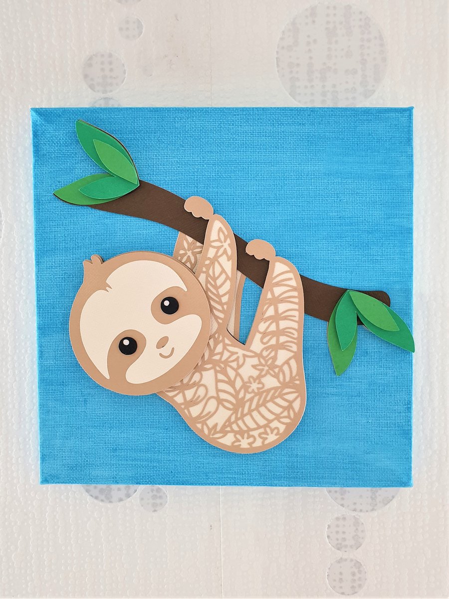 Cute Sloth 3D Wall Art, layered card art, nurse... - Folksy