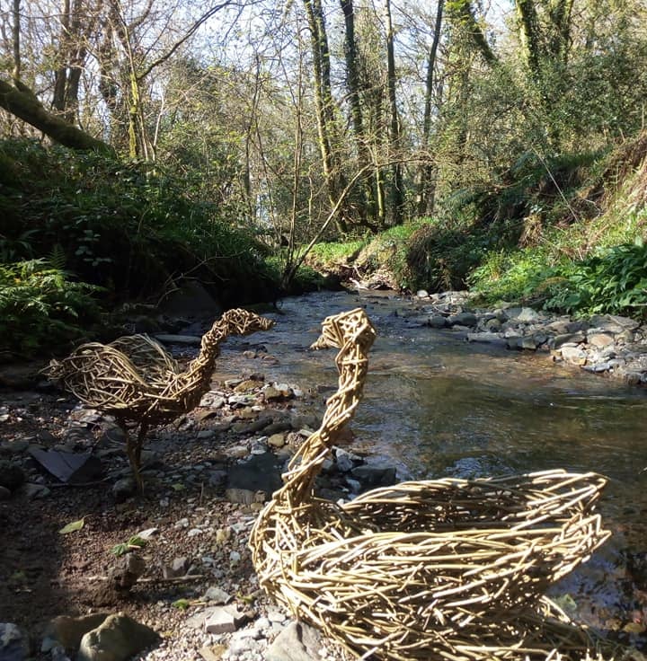 Swan, woven willow, bird, creatures, wicker, na... - Folksy