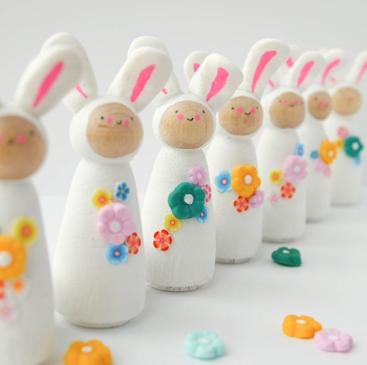 Spring Bunny Peg Dolls - Folksy