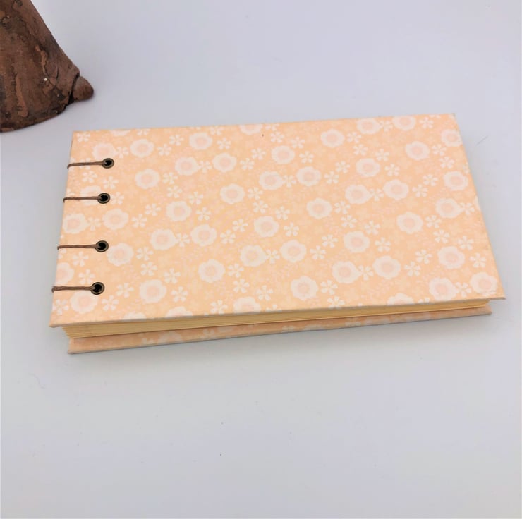 Dark Cream pocket notebook - coptic stitch - Folksy