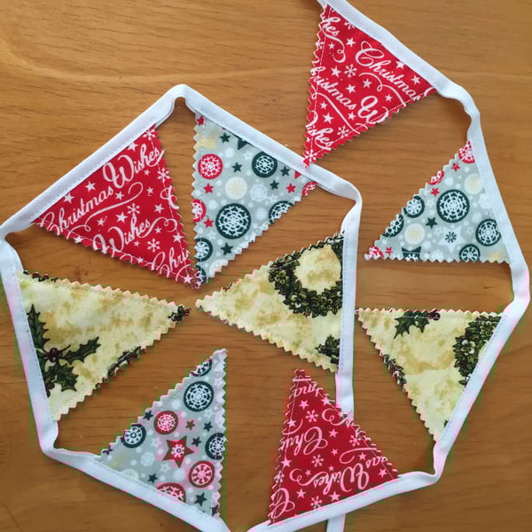 Mini Christmas Bunting, Christmas tree bunting,... - Folksy