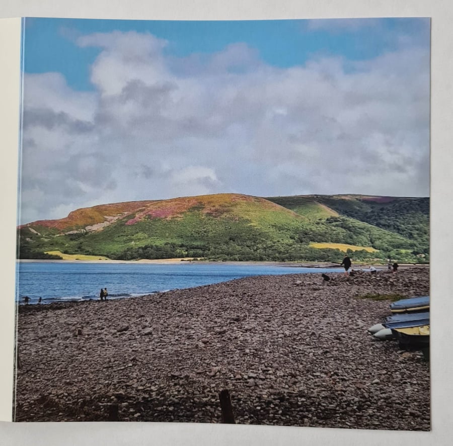 Beach scene square card - Folksy