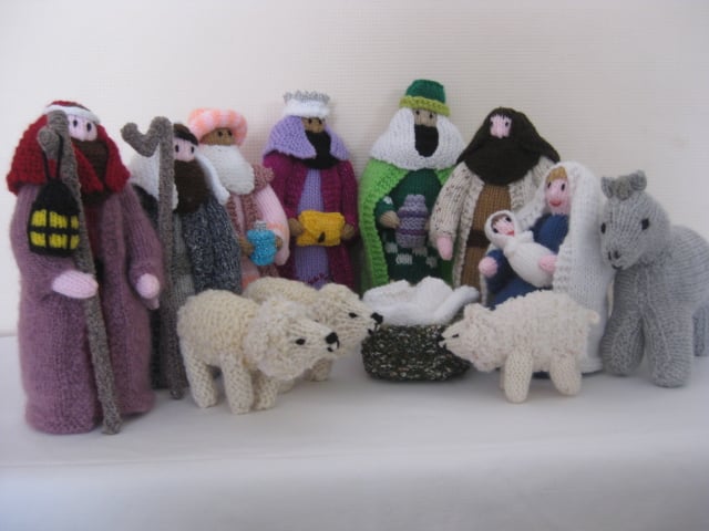 Hand Knitted Nativity Set in Gift Box - Folksy