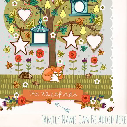 PERSONALISED 'Autumn Family Tree' - A4 Unframed... - Folksy