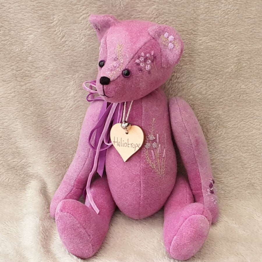 Hand embroidered Artist Bear, unique Hand dyed ... - Folksy
