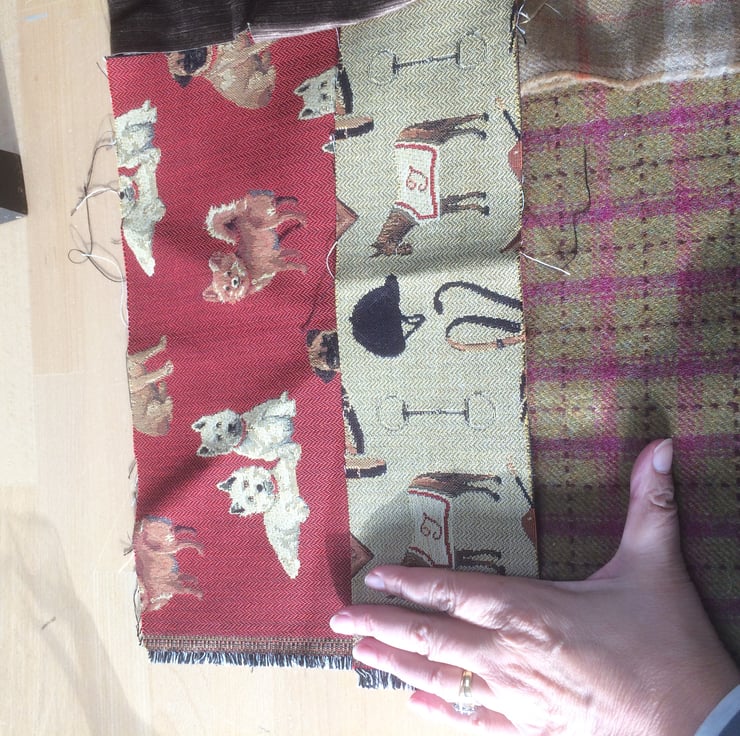 Pug Dog Horse Tweed Brown Red PInk DIY Patchwor... - Folksy