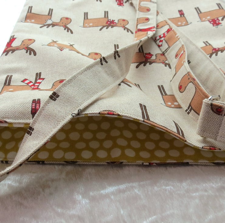 Drain bag. Lined drain bag. Reindeer design. - Folksy