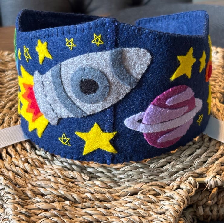 Handmade Space themed children's celebration crown - Folksy