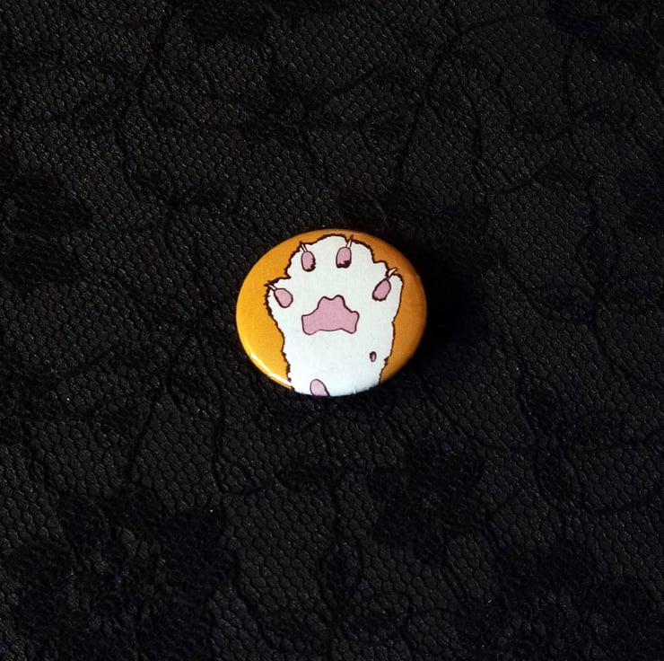 Cat Paw Button Pin Badge - custom colour available - Folksy
