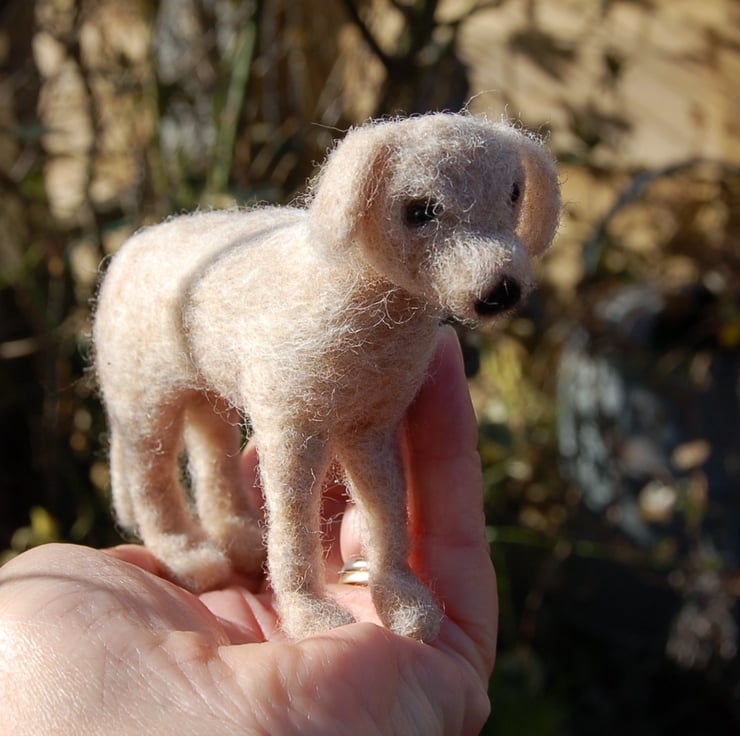 Labrador Retriever Needle felt dog, 3.5 ins tal... - Folksy