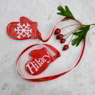 Christmas Red Mittens - Hand Made - Folksy