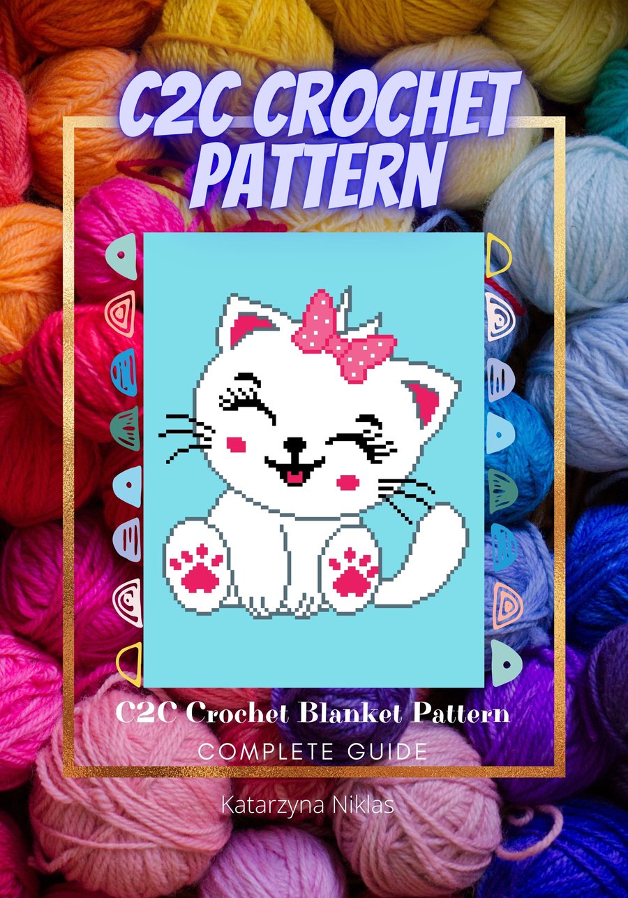 White Cat, C2C Pixel Pattern, Crochet Pattern, ... - Folksy