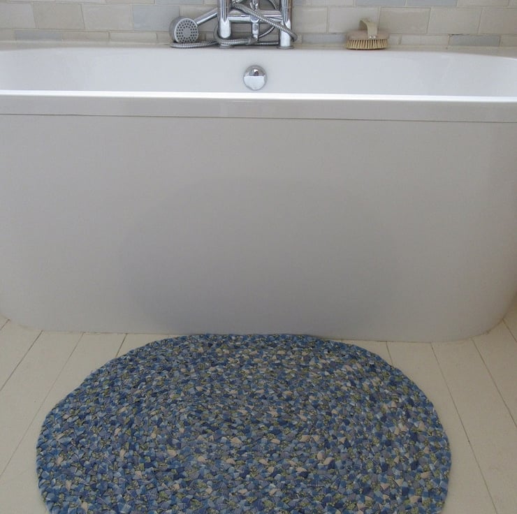 Handmade hand braided large oval rug - seaside ... - Folksy