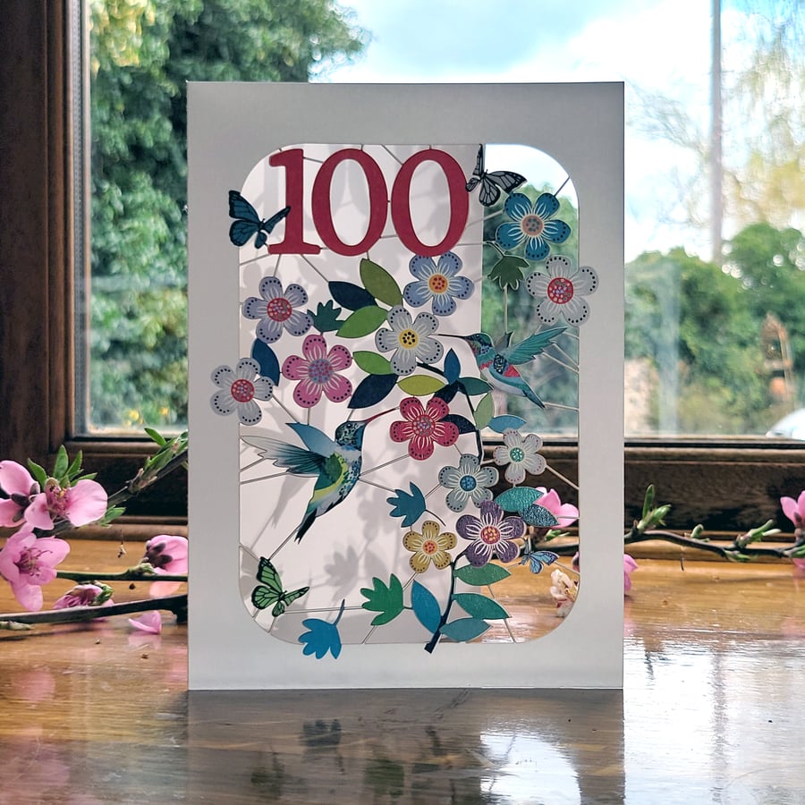 Age 100 Birthday Card, 100th Age Birthday Card,... - Folksy
