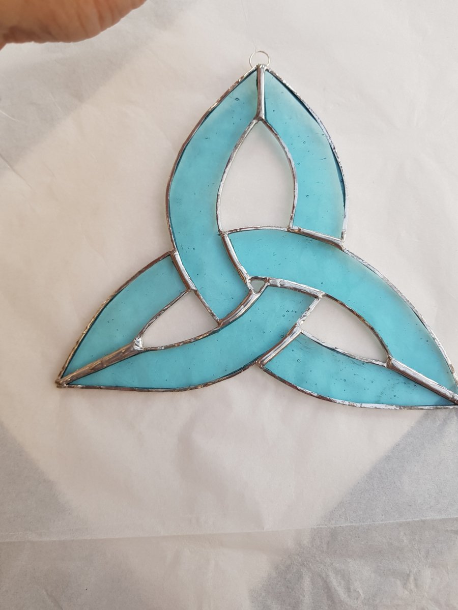 474 Stained Glass Large blue Celtic Knot - hand... - Folksy