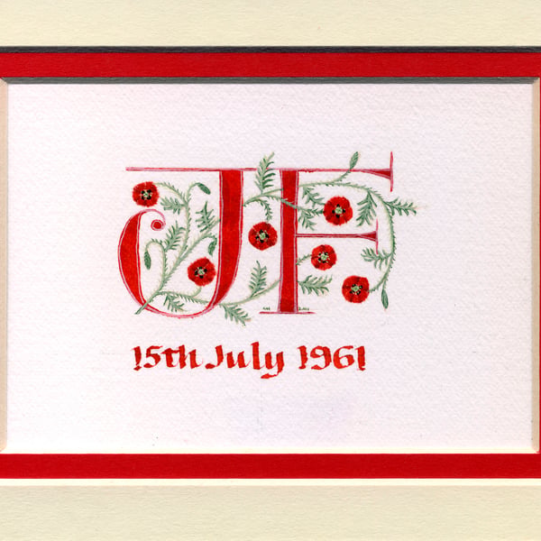 Wedding letters in red with Poppies Ruby Annive... - Folksy