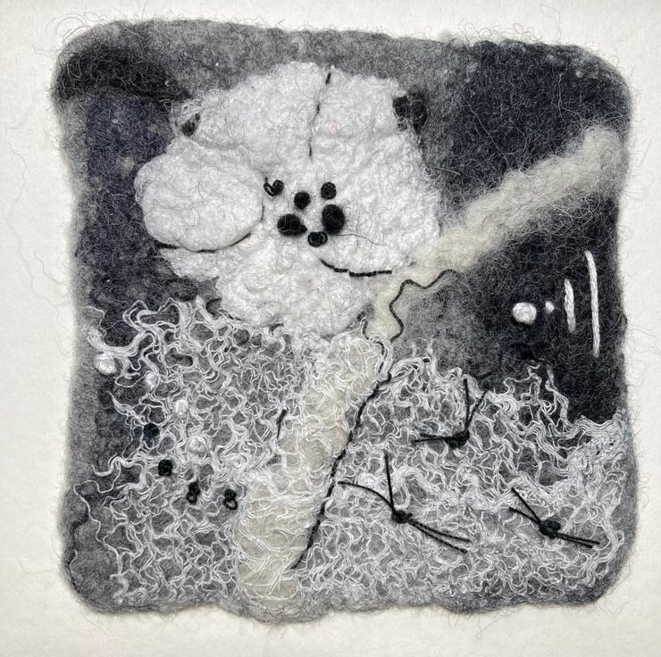 Seconds Sunday - Felted black and white abstrac... - Folksy