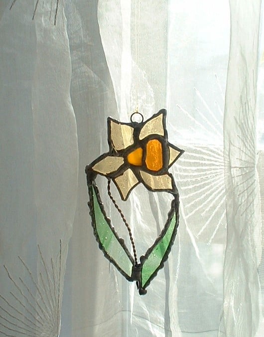 Stained Glass Daffodil Suncatcher - Folksy