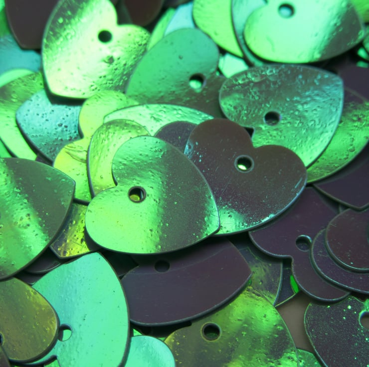 Iridescent Heart Shaped Sequins - Folksy