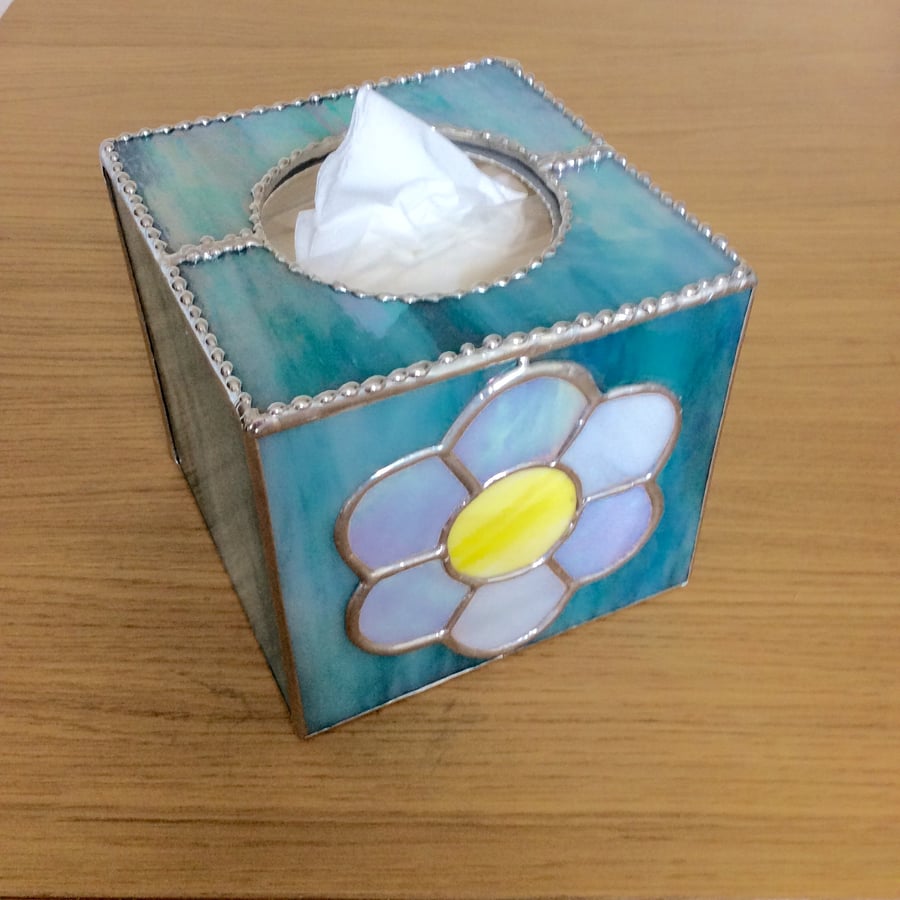 Stained glass tissue box cover - Folksy