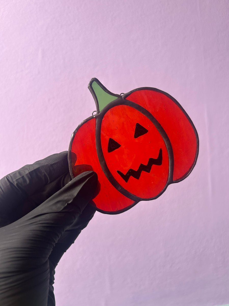 Stained Glass Pumpkin Patch Pal - Classic Pumpkin - Folksy